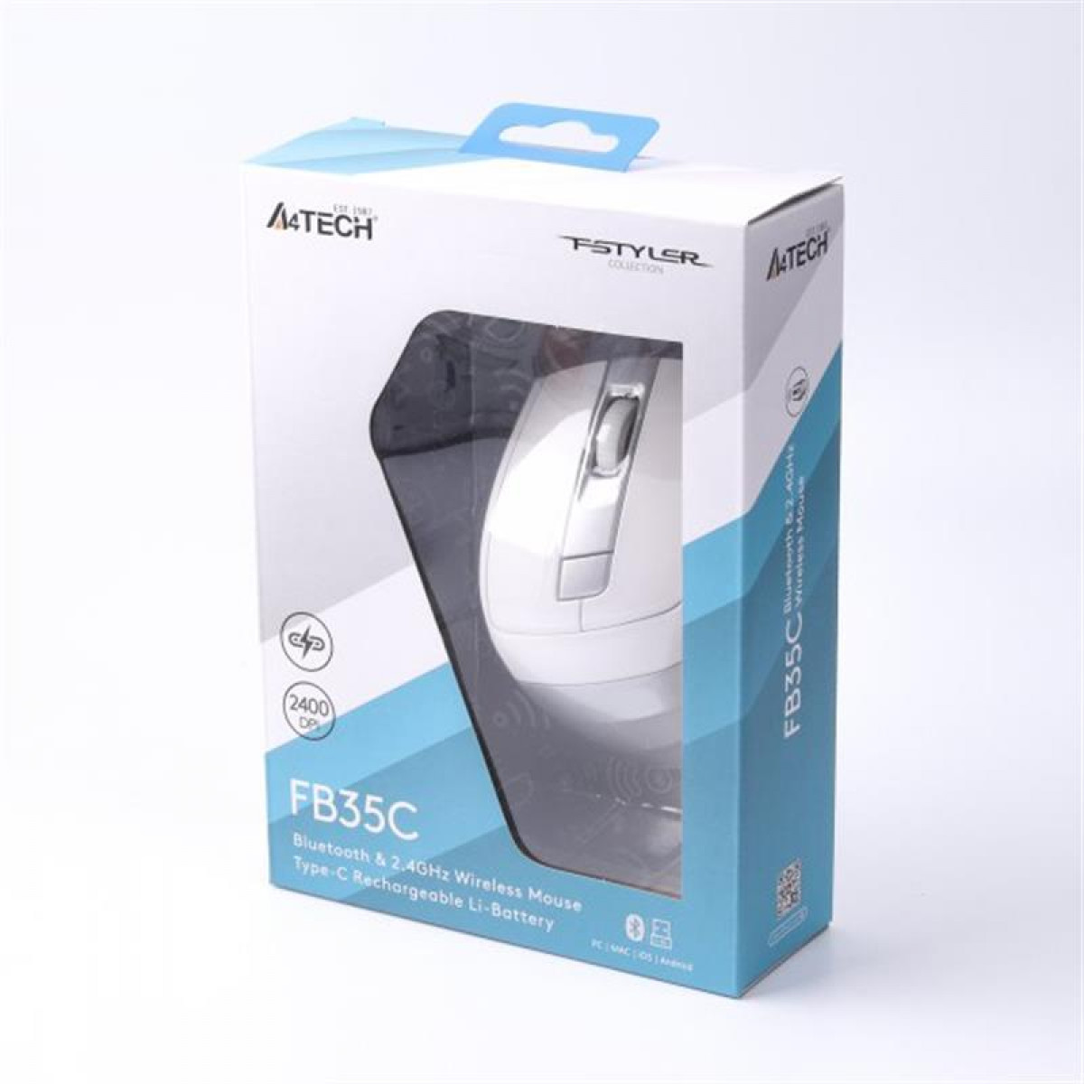 Мышь беспроводная A4Tech Fstyler FB35C Icy White | Wintik